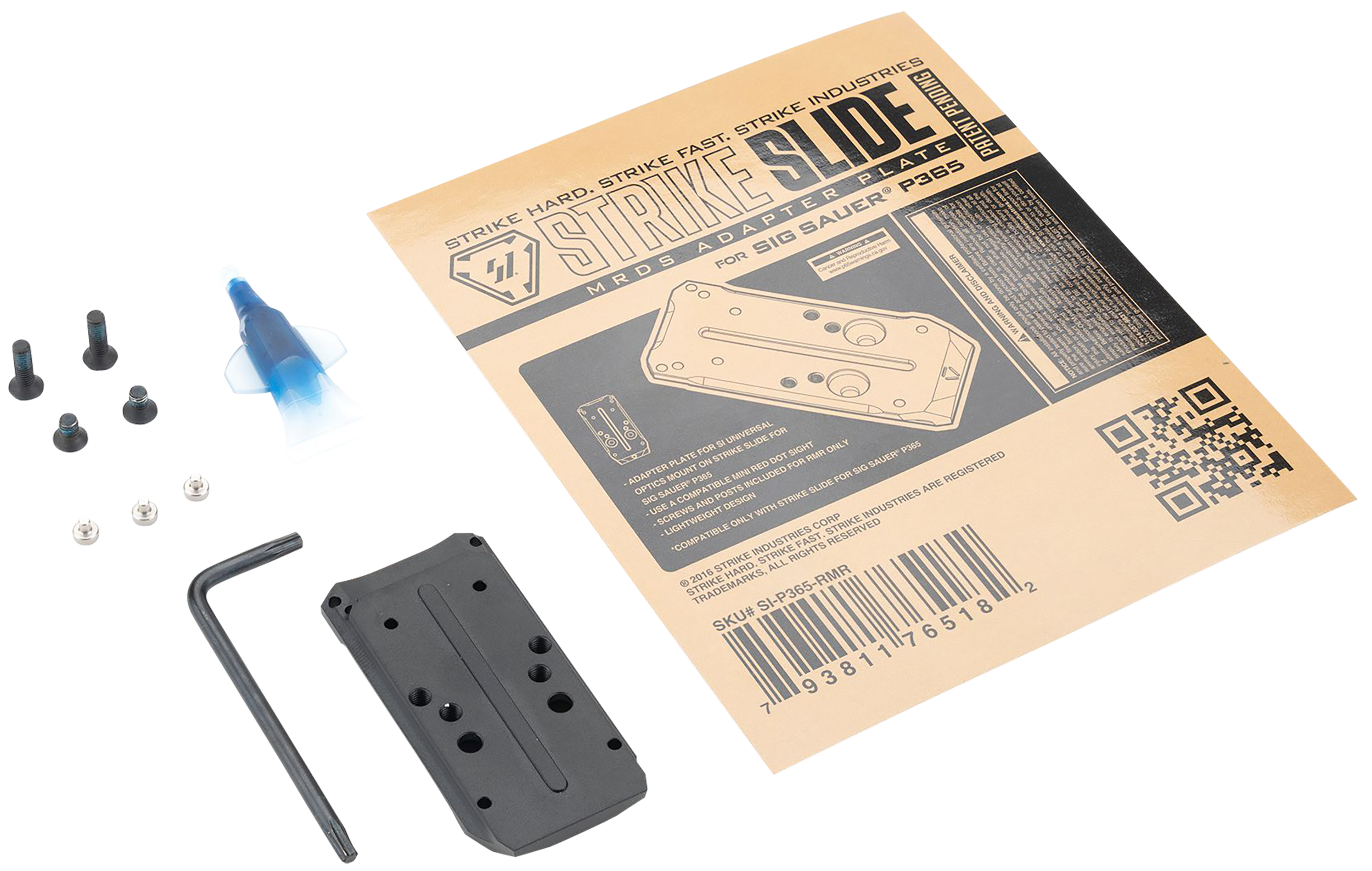 Strike Industries P365RMR Slide Adapter Plate Black 5.80" Long Co ...