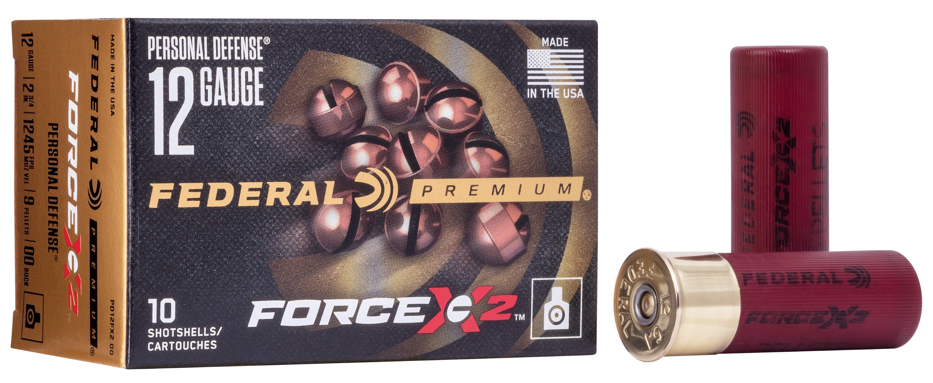 Fed Pd12fx200 Force 12 00 Buck 10-25 - Shotgun Shells at GunBroker.com ...