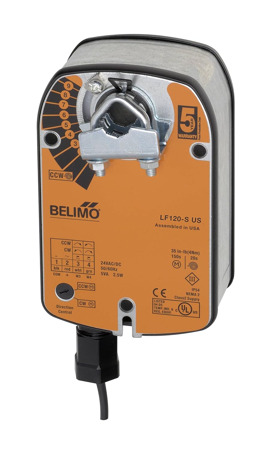 Belimo LF120 120V Spring Return Actuator On/Off 35 in-lb | eBay