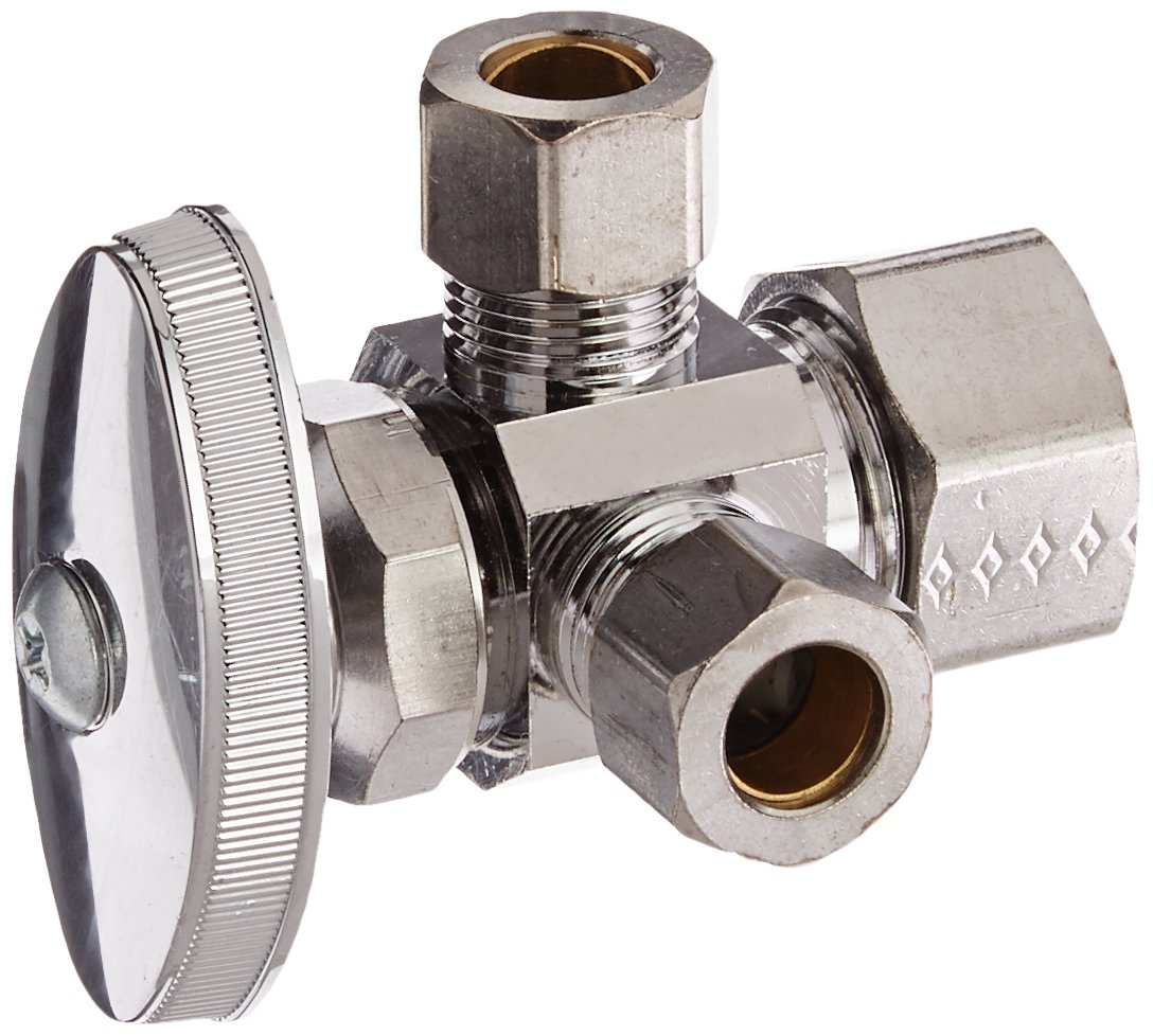 BrassCraft CR1901LRX C1 Dual Outlet Stop Valve 1/2 x 3/8 x 3/8 ...
