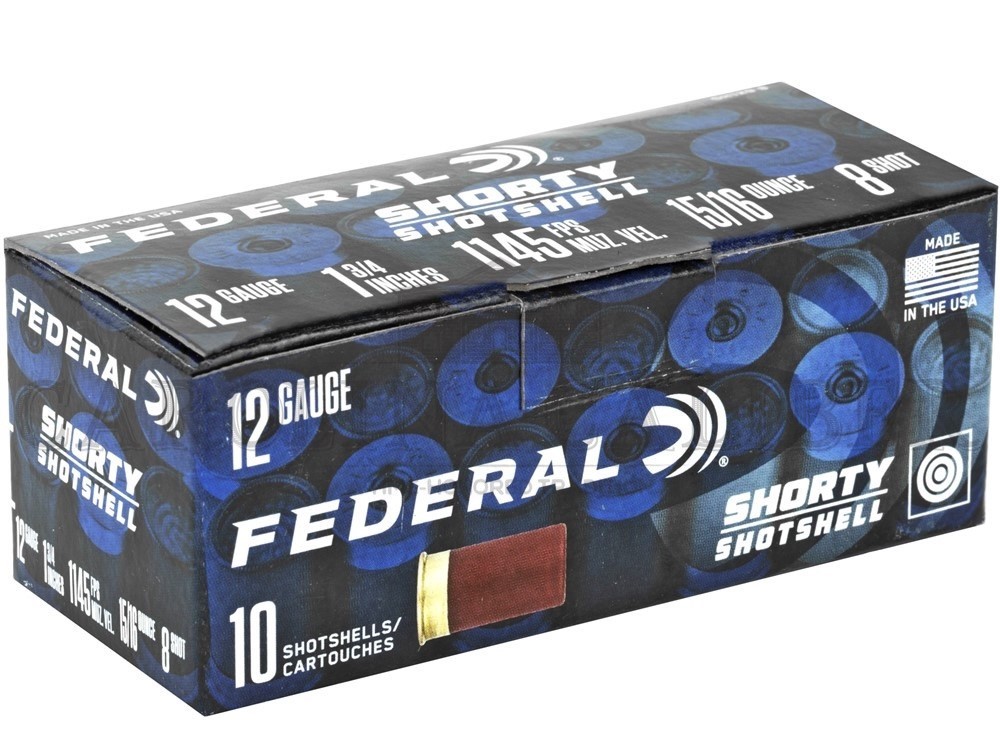 Federal sh129 8 12ga 1.75" shorty shotshell 10rd - Shotgun Shells at ...
