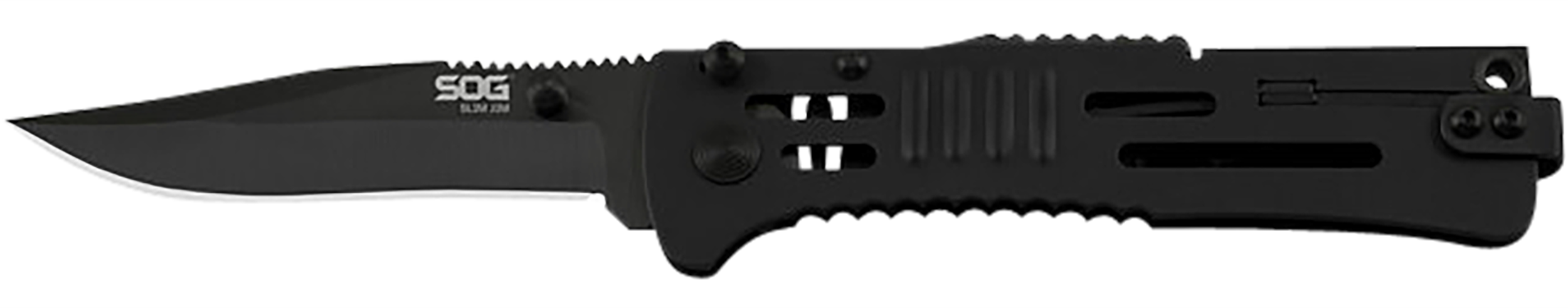 Sog Knife Slim Jim Black Tini Clip Point 3.18" Blade - Pocket Knives at ...