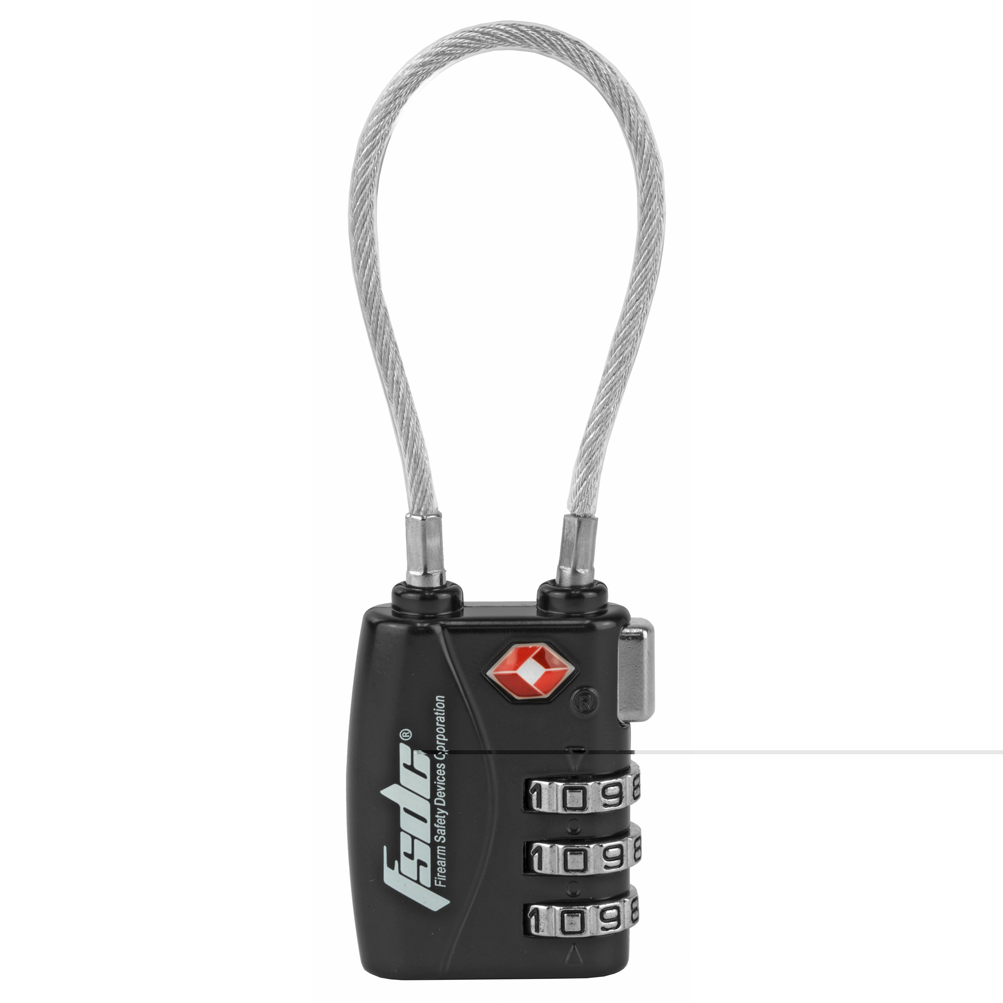 Firearm Safety Devices Corporation Lock Black TSA w-Steel Cable TSA ...