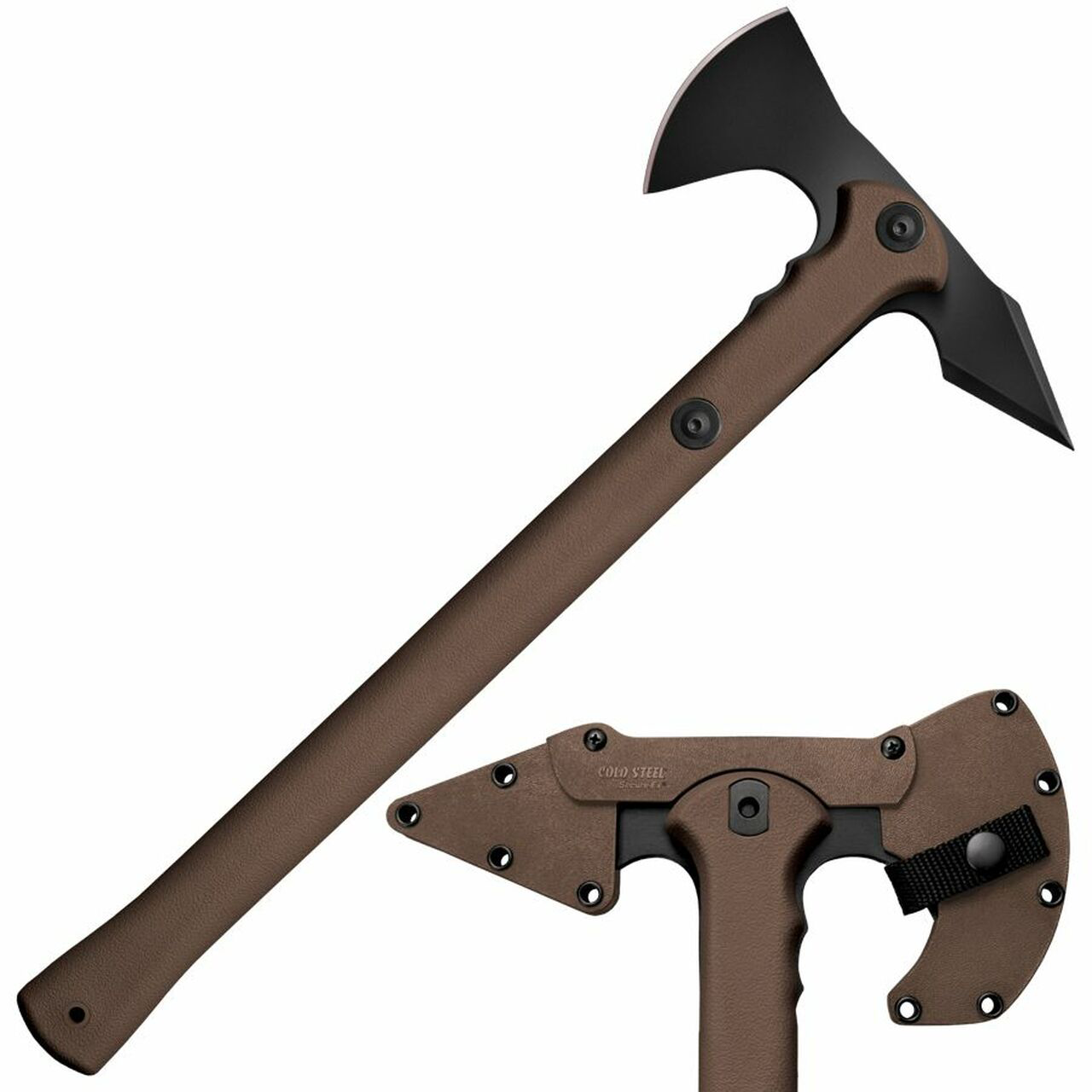 Cold steel cs90pthf trench hawk 3.50" blade 1055 carbon flat dark earth ...