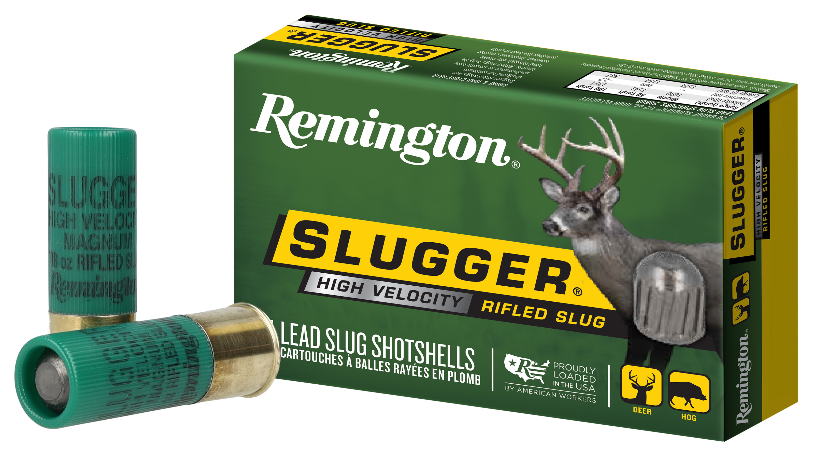 Rem Slugger Ammo 12 ga 2-3-4" 7-8 oz HV Rifled Slug 5rd Bx - Shotgun ...