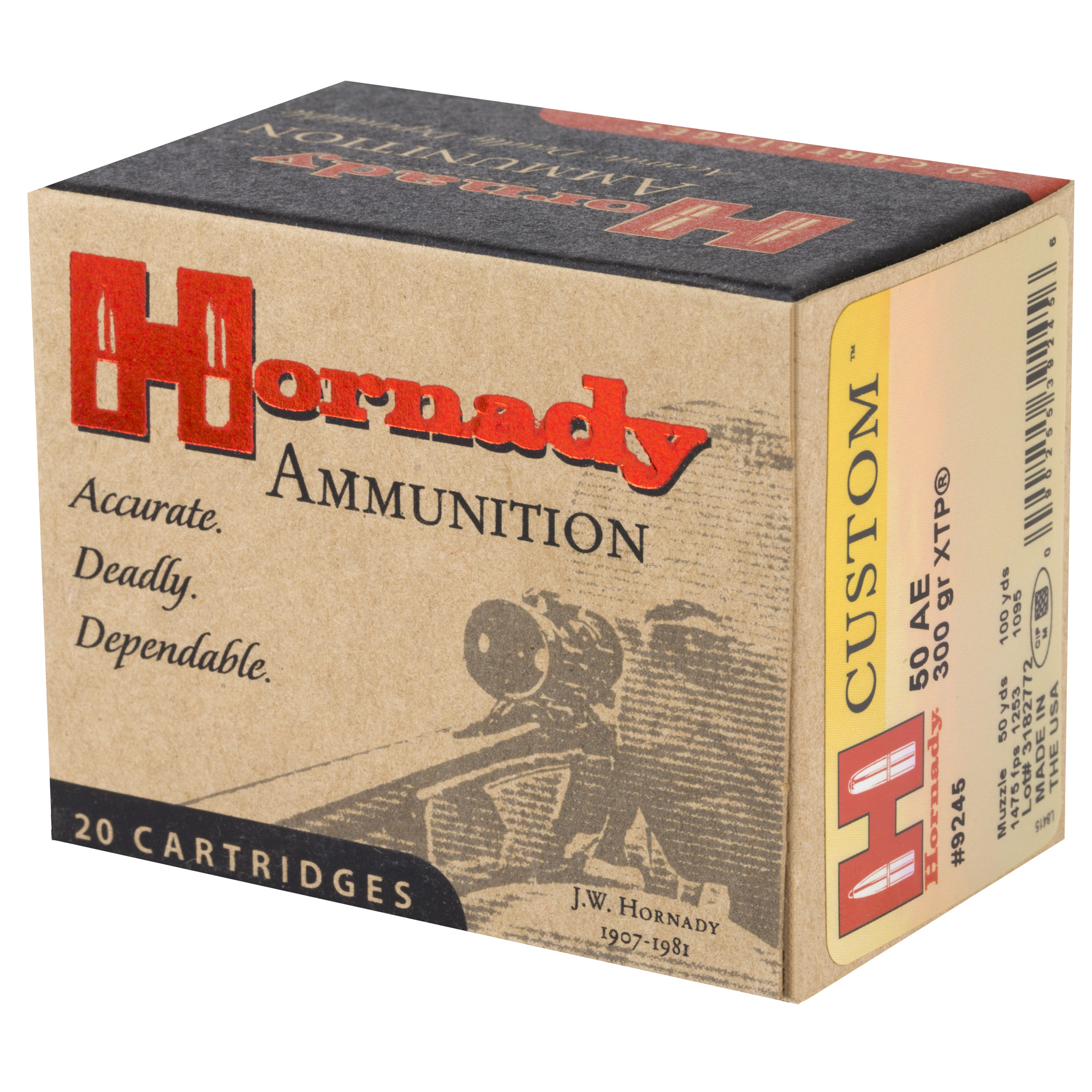 Hornady Custom Ammo 50 Action Express 300gr JHP 20rd Bx - Pistol ...