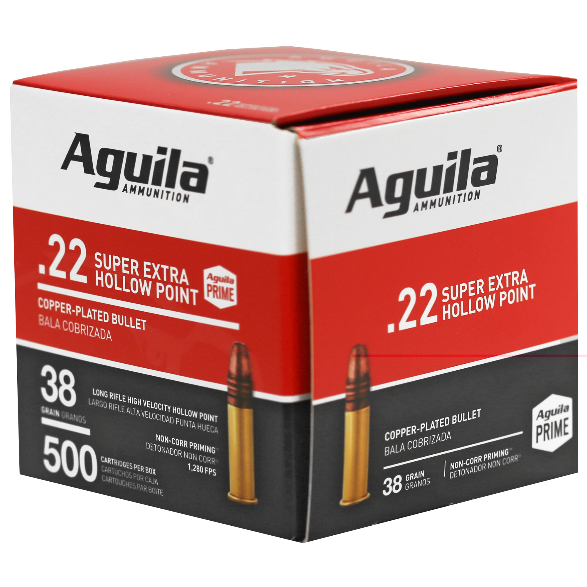 Aguila Super Extra HV 22 Long Rifle 38gr Plated Lead HP Bulk - Rifle ...
