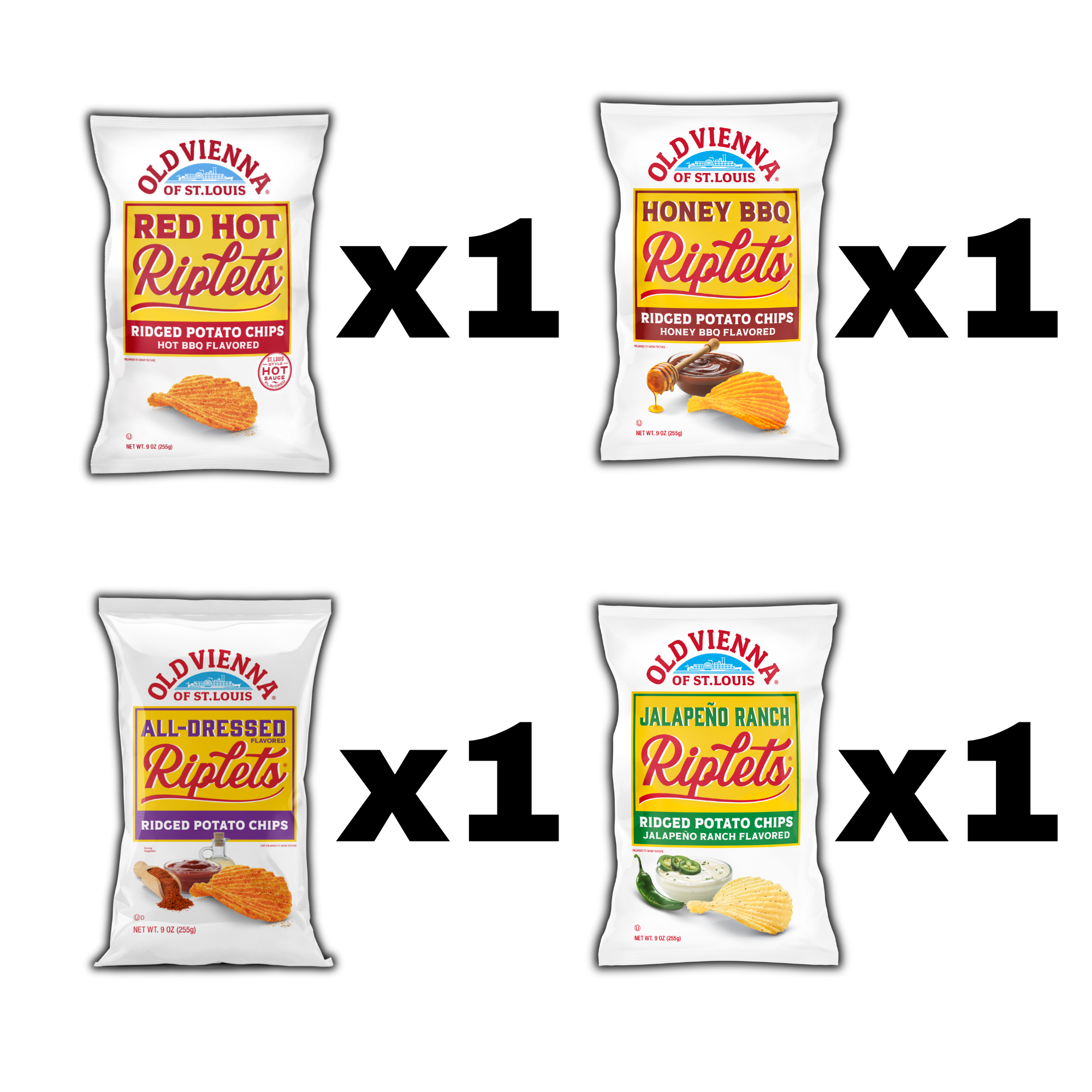 Old Vienna of St. Louis Ridged Potato Chips Variety Pack by TranadaCo ...