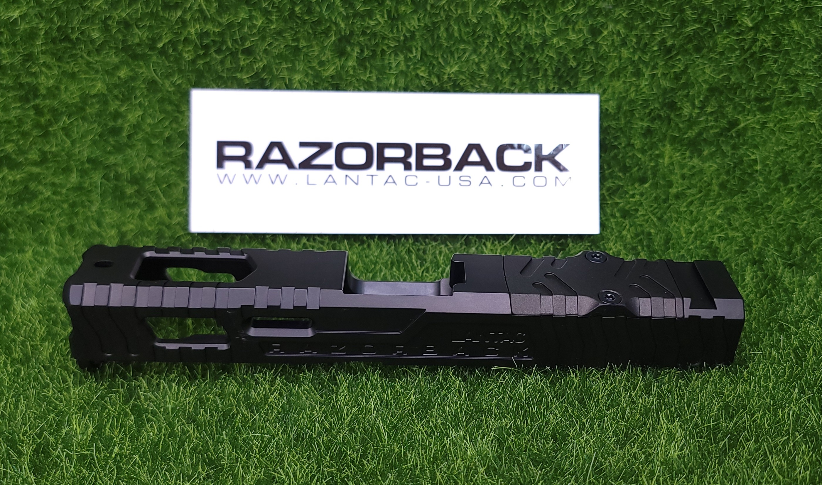 LANTAC Razorback Stripped Slide, Gen 4 Glock 17 RMR Cut w/ Plate Black ...