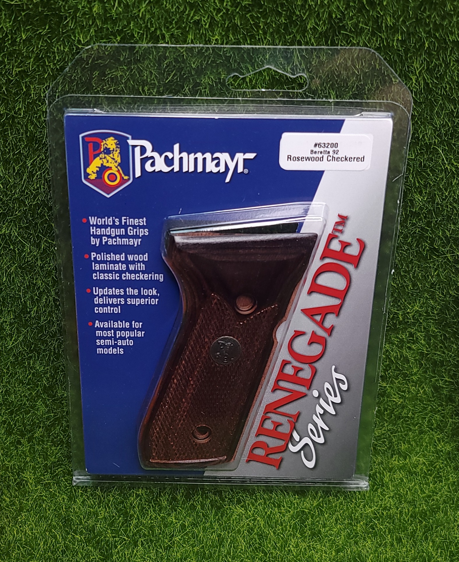 Pachmayr Renegade Polished Rosewood Laminate Wood Grips Beretta 92F ...