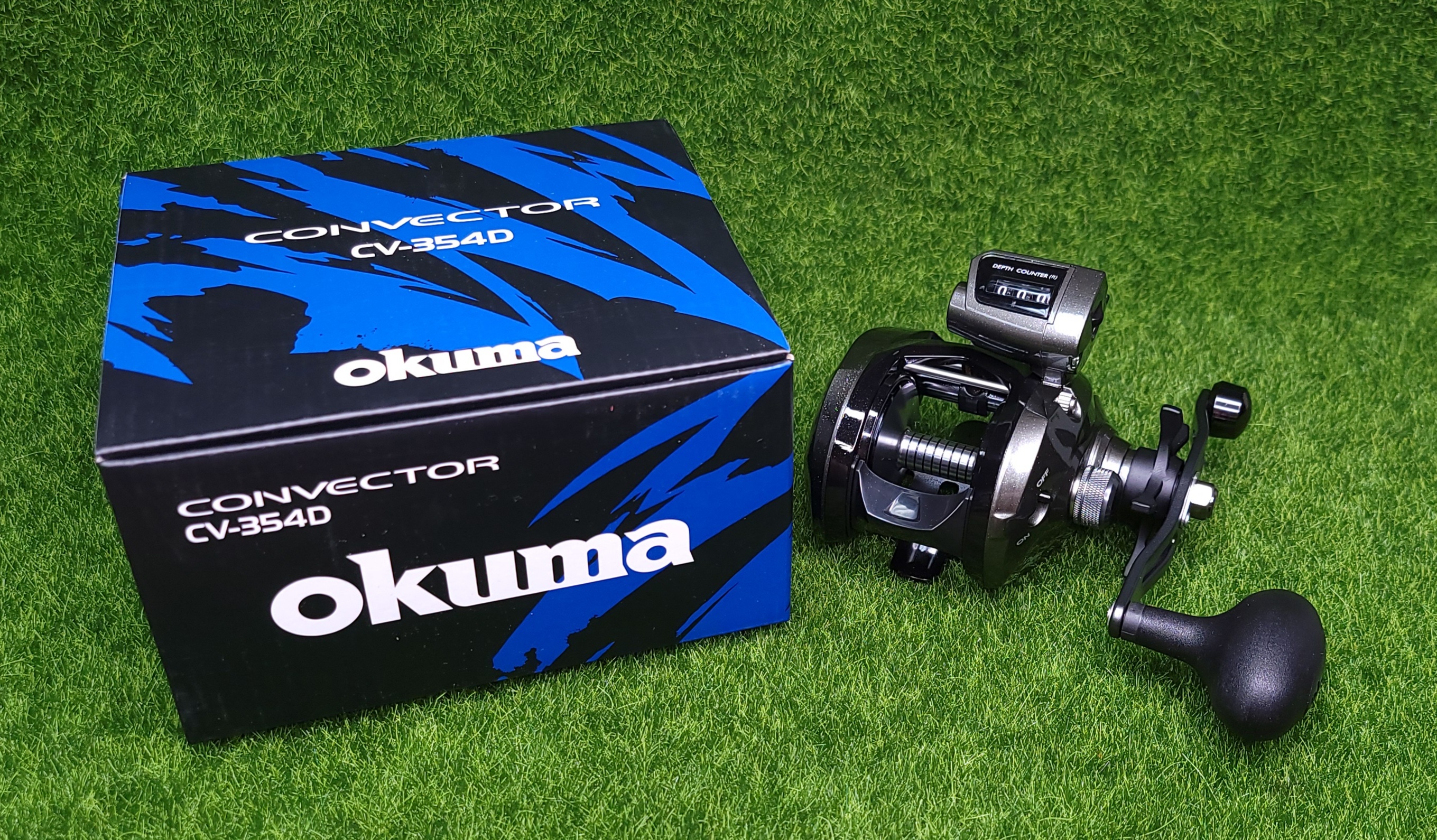 Okuma Convector Low Profile Line Counter 5.4:1 Right Hand Reel - CV-354D - Saltwater Fishing ...