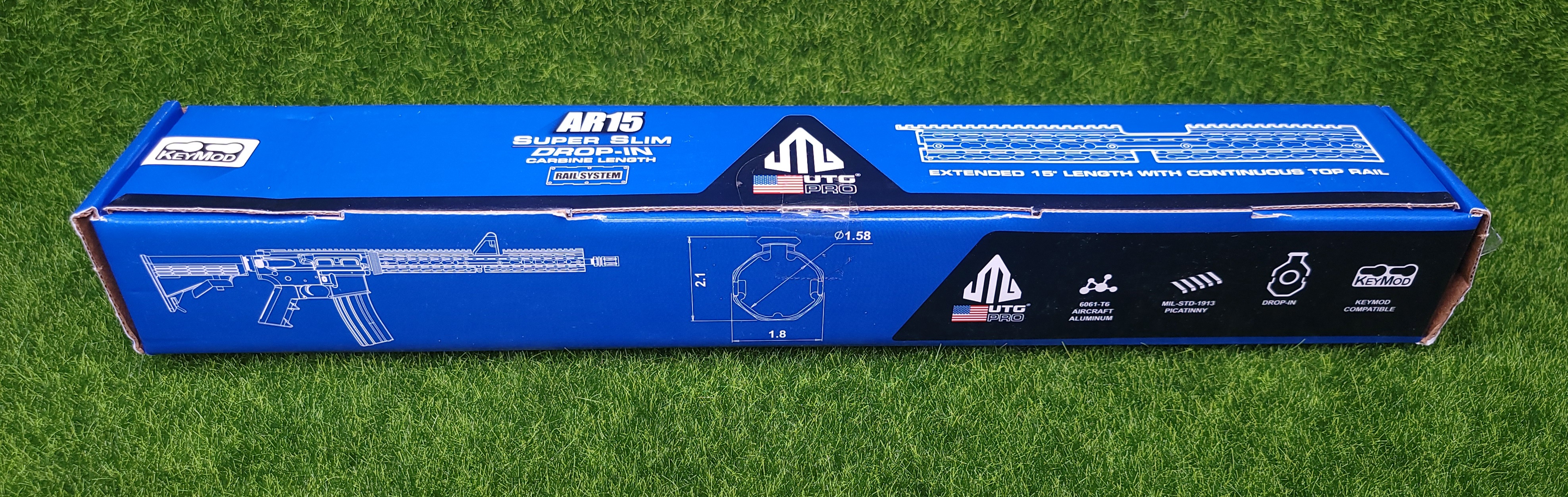 UTG-Leapers PRO Carbine Length Drop-in Quad Rail KeyMod Handguard ...