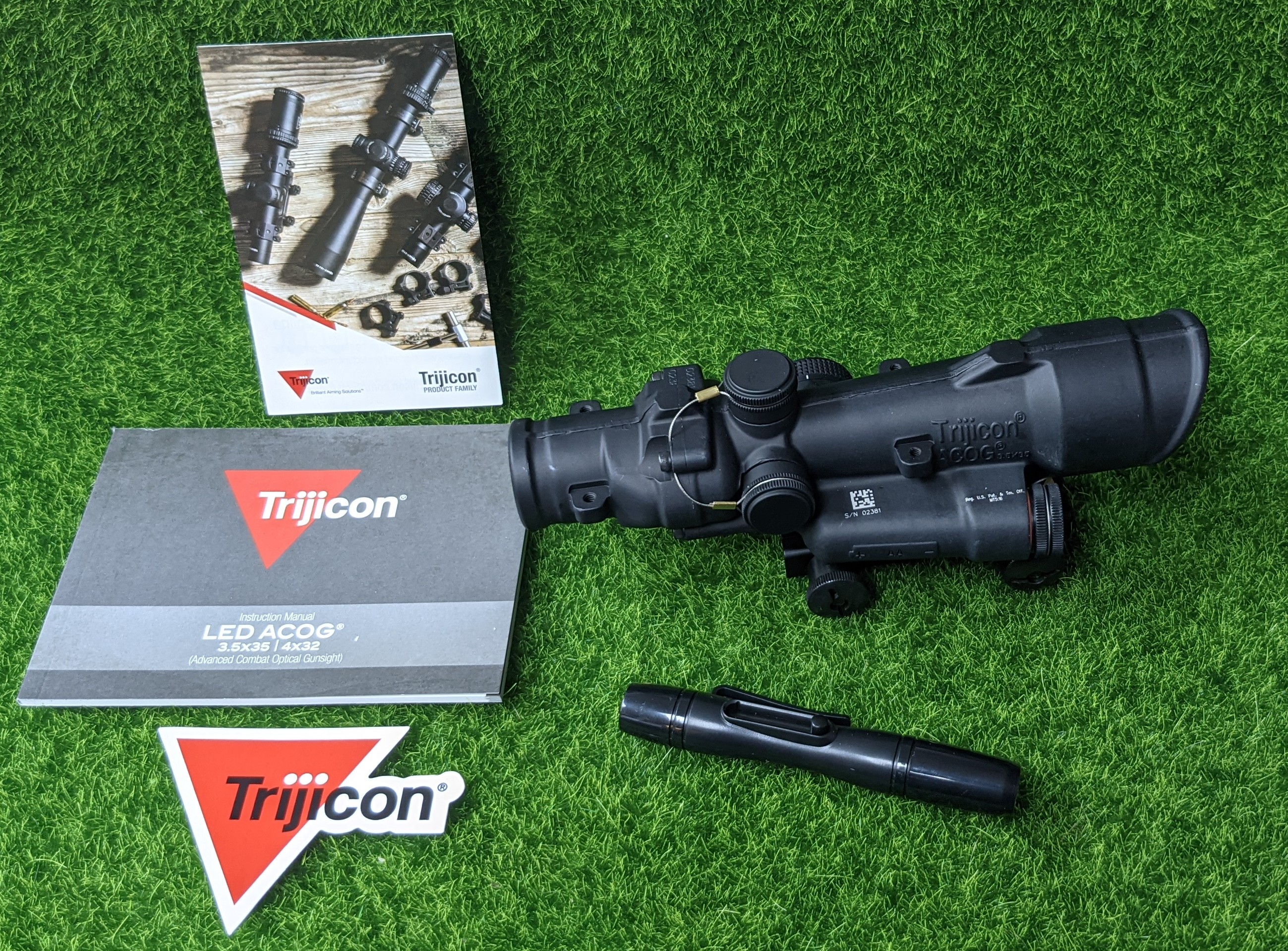 Trijicon 3.5x35 ACOG Scope LED Green Chevron .308 Ret. Mount TA110-C ...