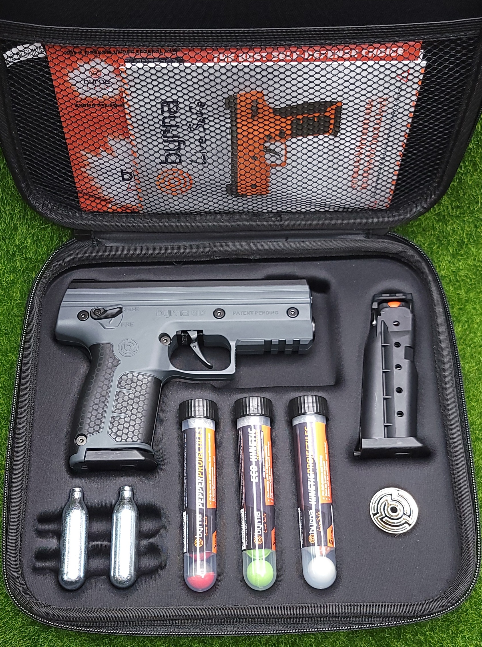 Byrna SD Kinetic CO2 Pistol Kit w- Spice Projectiles, TUNGSTEN ...