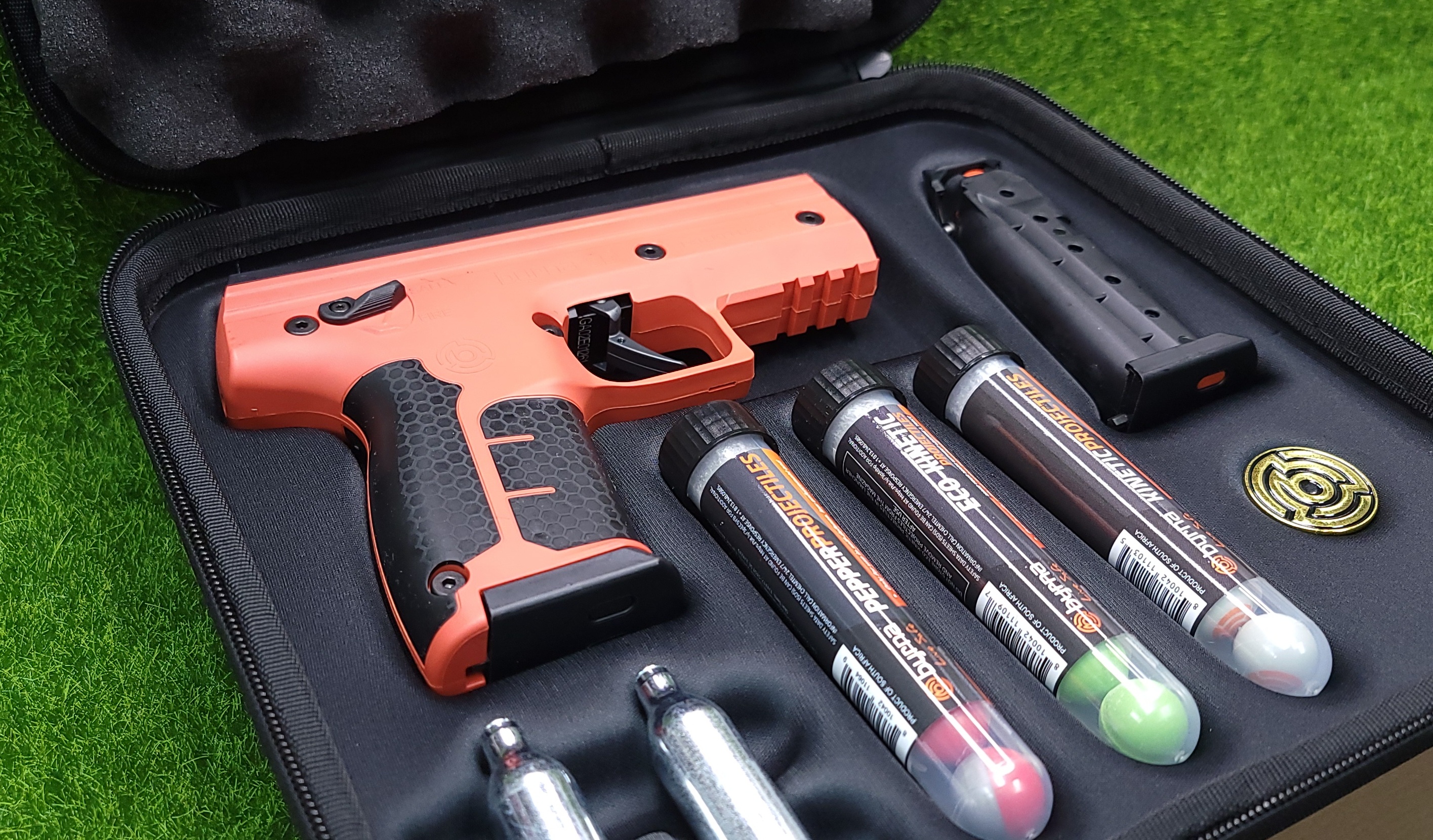 Byrna SD Self Defense CO2 Pistol Kit w- Kinetic Projectiles, ORANGE ...