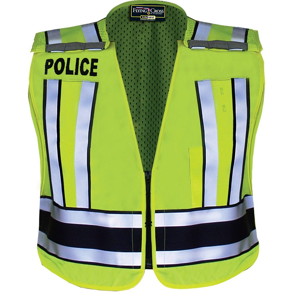 Pro Series Hi-Vis Safety Vest w- Navy Band & POLICE Lettering - LAPD ...