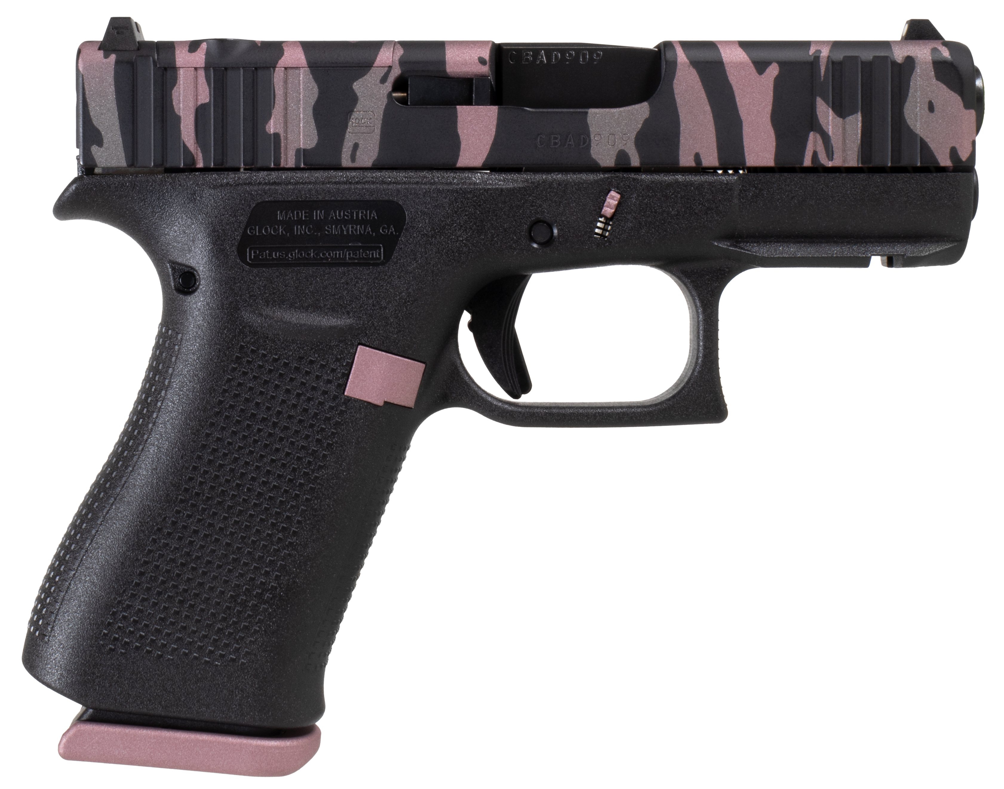 GLOCK 43X MOS 9MM SHARK COAST TIGRESS ROSE - Semi Auto Pistols at ...