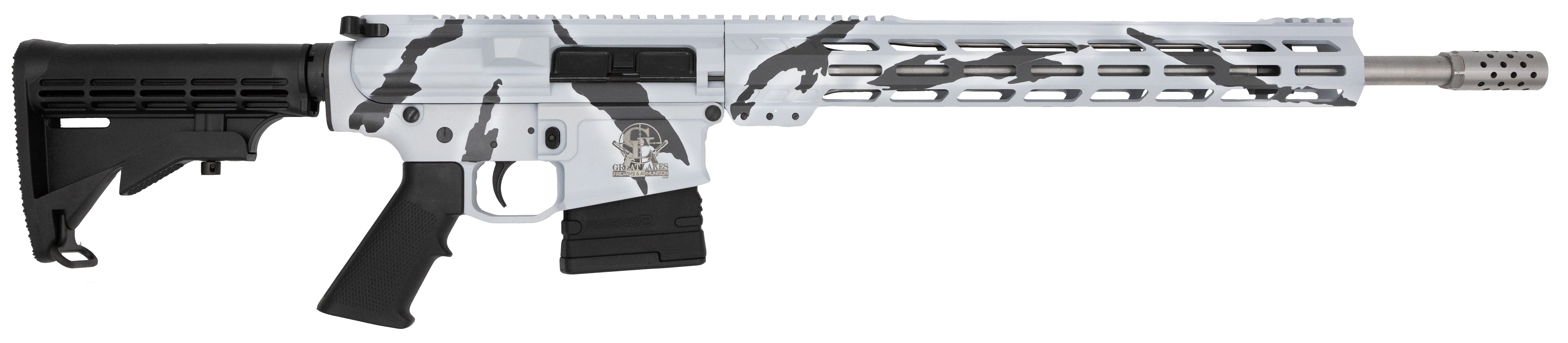 GLFA AR-10 308WIN 18 PURSUIT SNOW CAMO-SS 10R - Semi Auto Rifles at GunBroker.com : 1078364128