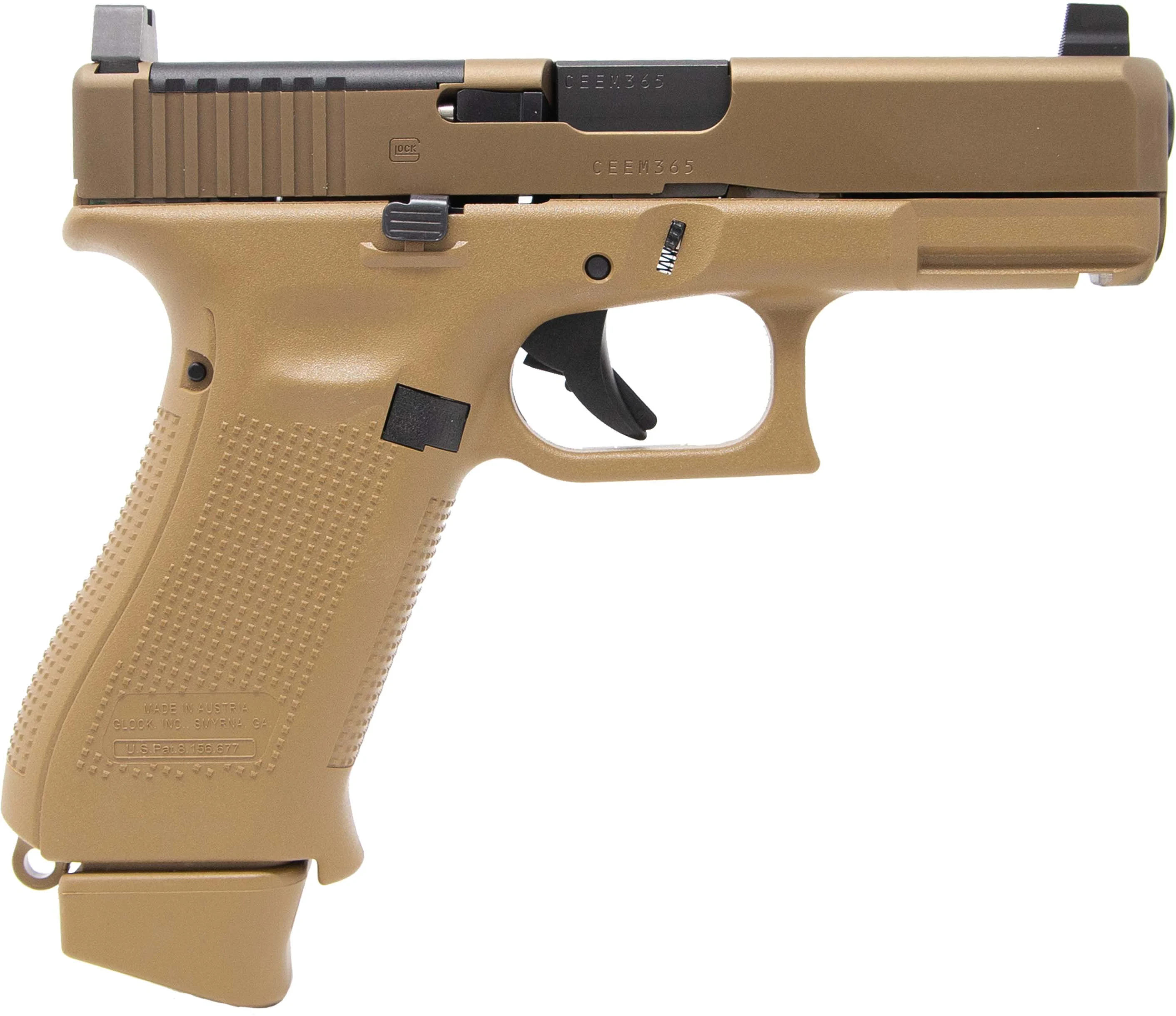 Glock 19x Gen 5 MOS, 9mm, 4in. Barrel, 19rd - FDE (PX1950S03MOS) - Semi Auto Pistols at ...