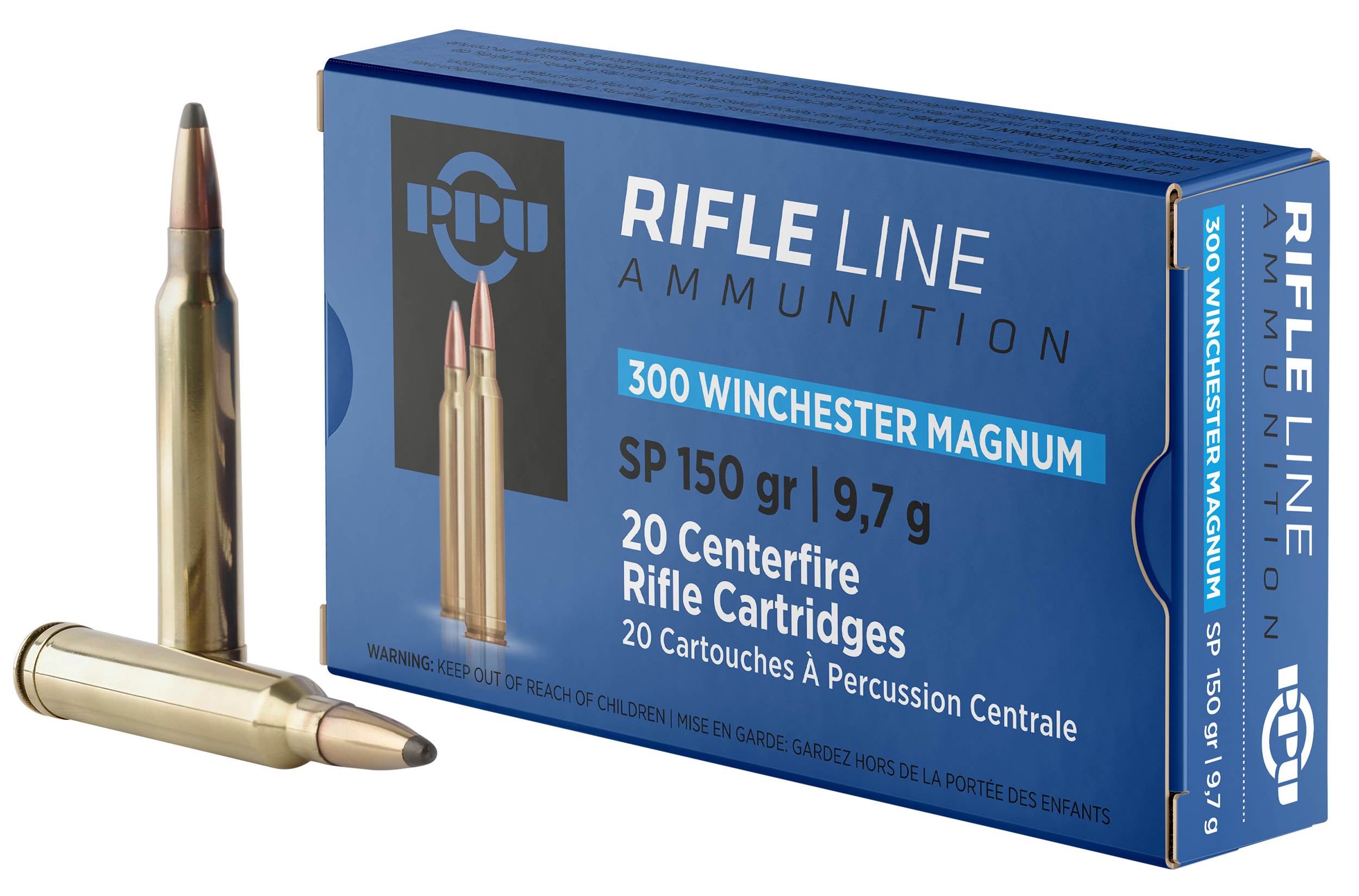 PPU PP3001 Standard Rifle 300WinMag 150gr Soft Point 20 Rounds - Rifle ...
