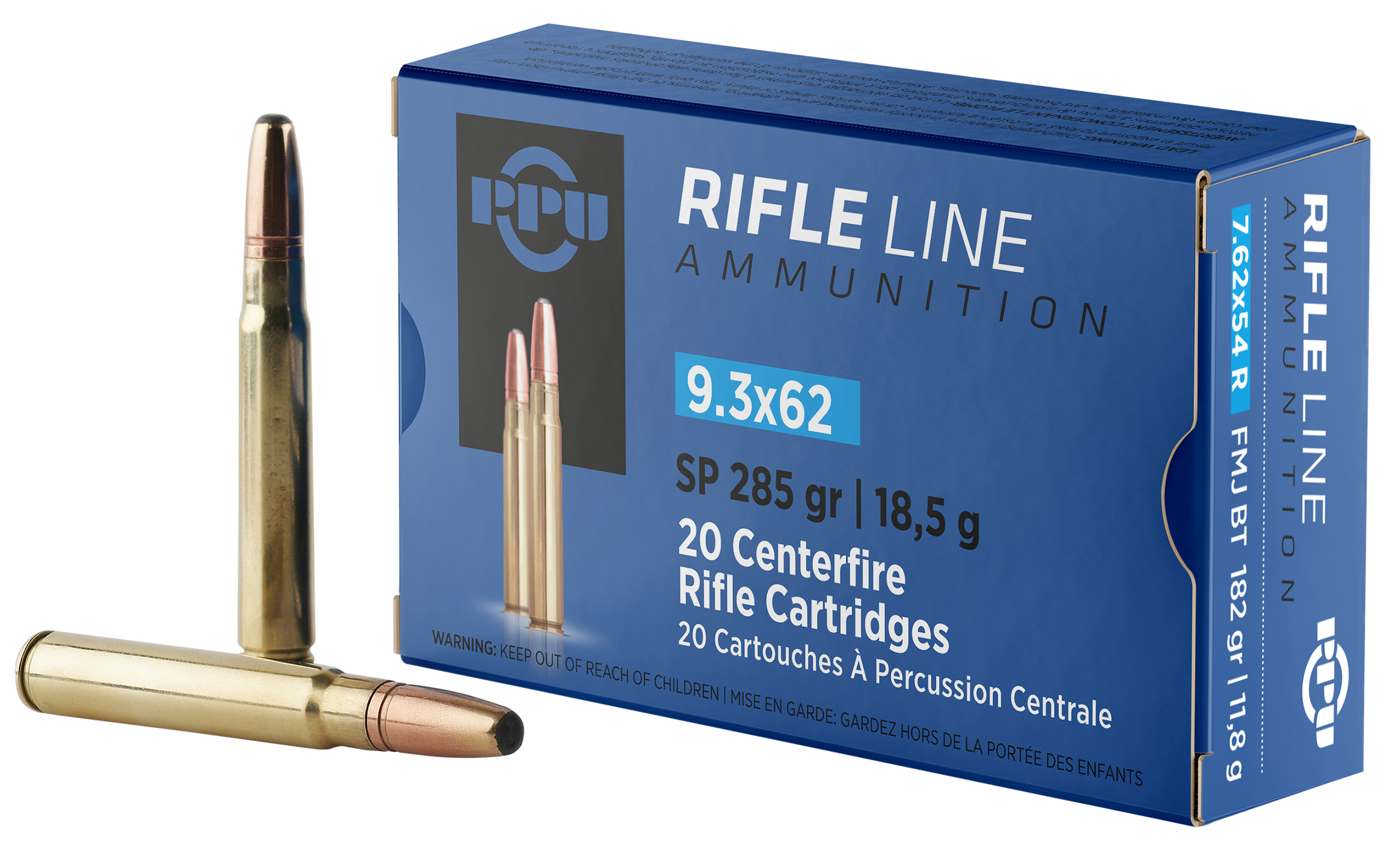 PPU PP9362 Metric Rifle 9.3mmx62Mauser 285gr Soft Point 20 Rounds ...