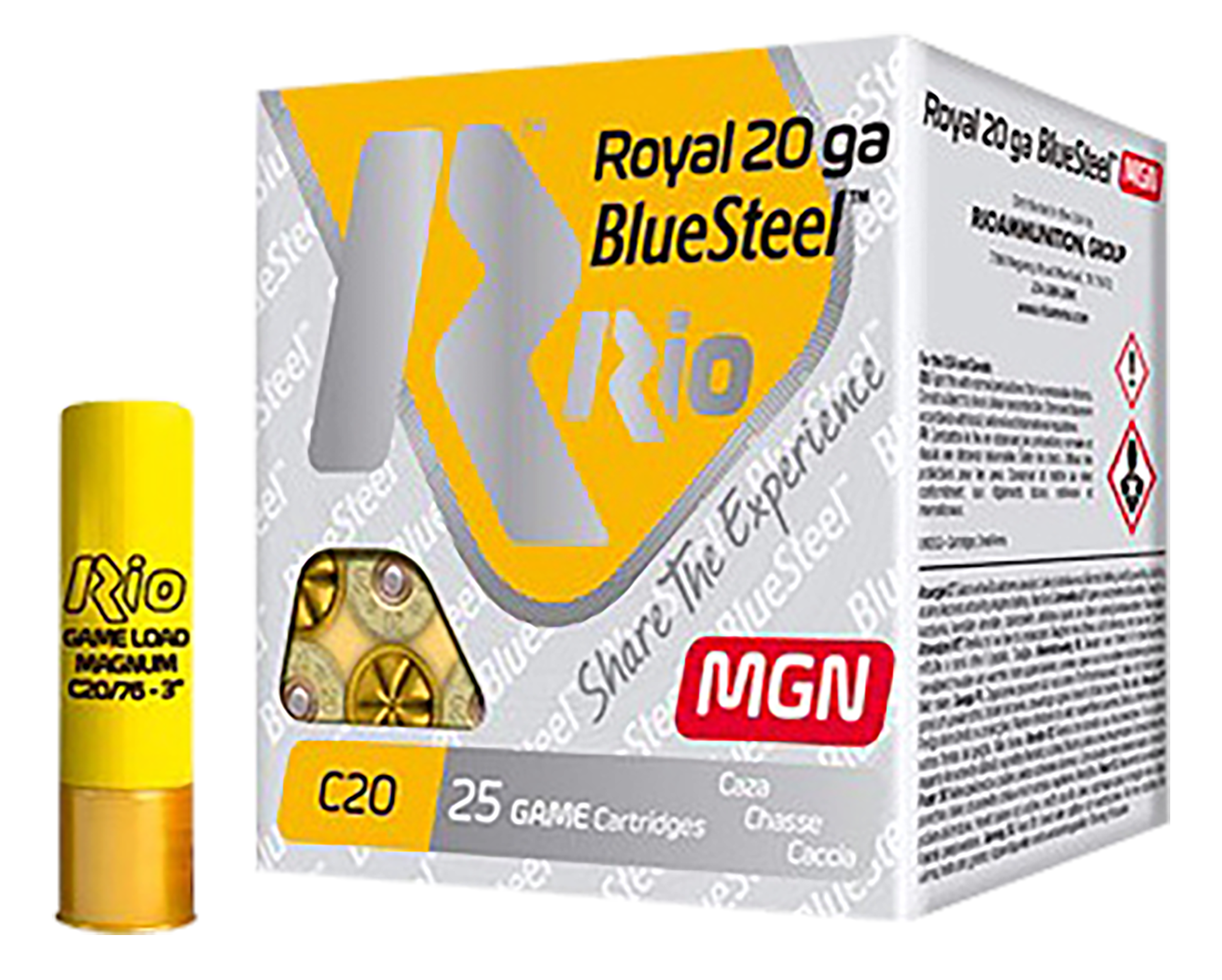 Rio Ammunition RBSM204 BlueSteel Royal 20Gauge 3" 1oz 4Shot 25 Rounds ...