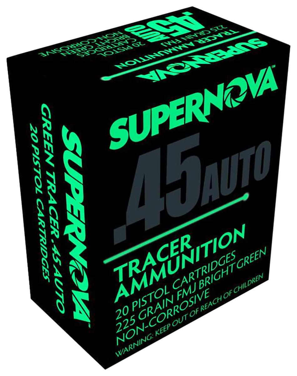 Supernova PMSN45ACG Green Tracer Non Corrosive 45ACP 225gr Full Metal ...