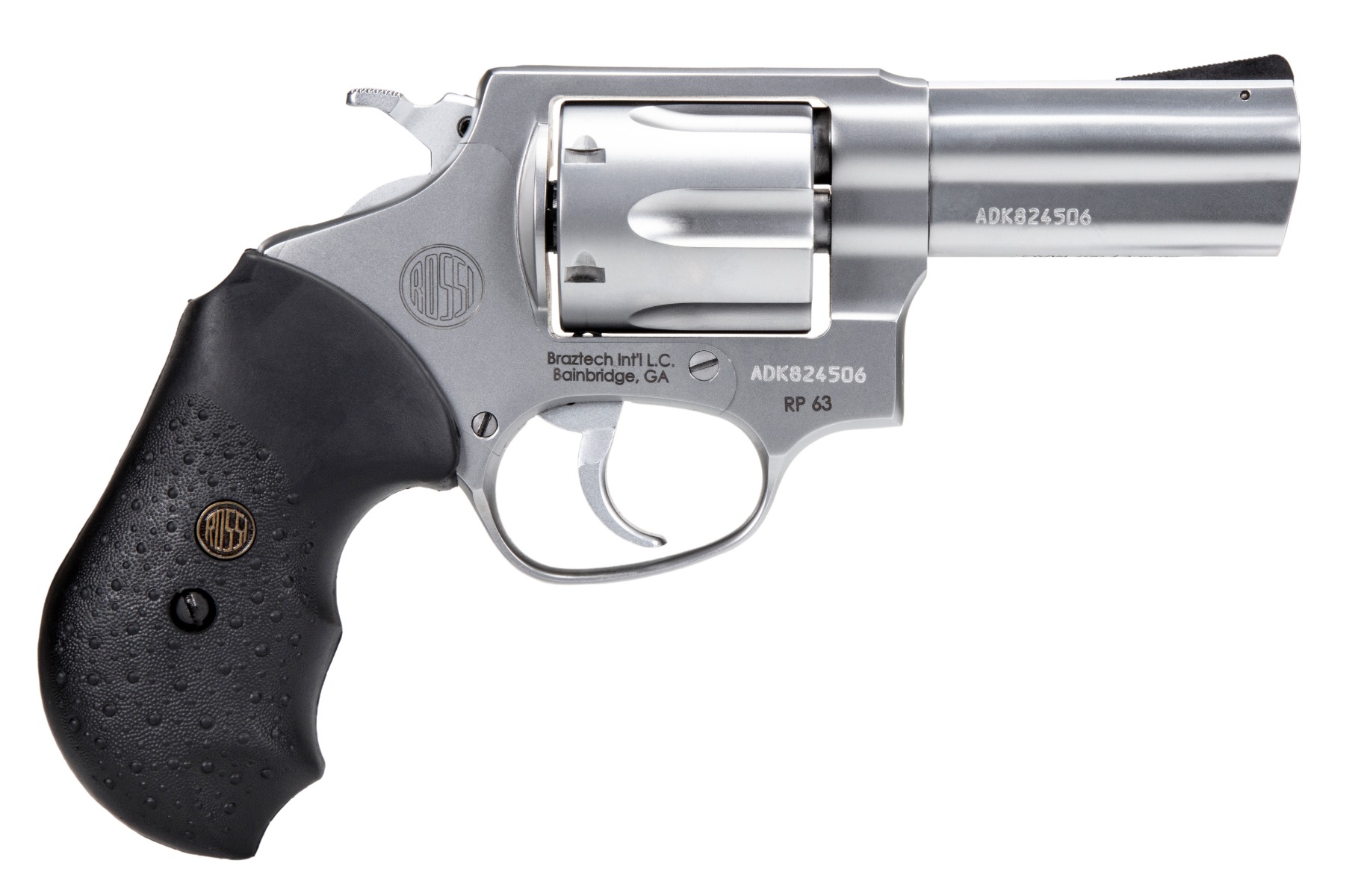 Rossi RM63 Revolver - Stainless | .357 Mag | 3" Barrel | 6rd | Rubber ...