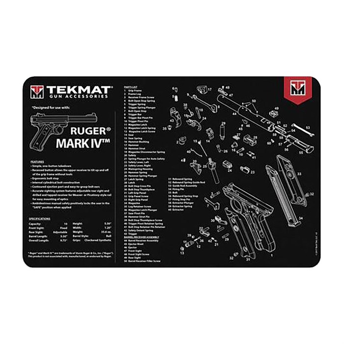 TekMat TEKR17RUGERMK4 Ruger Mark IV Cleaning Mat Parts Dia... - Gun ...