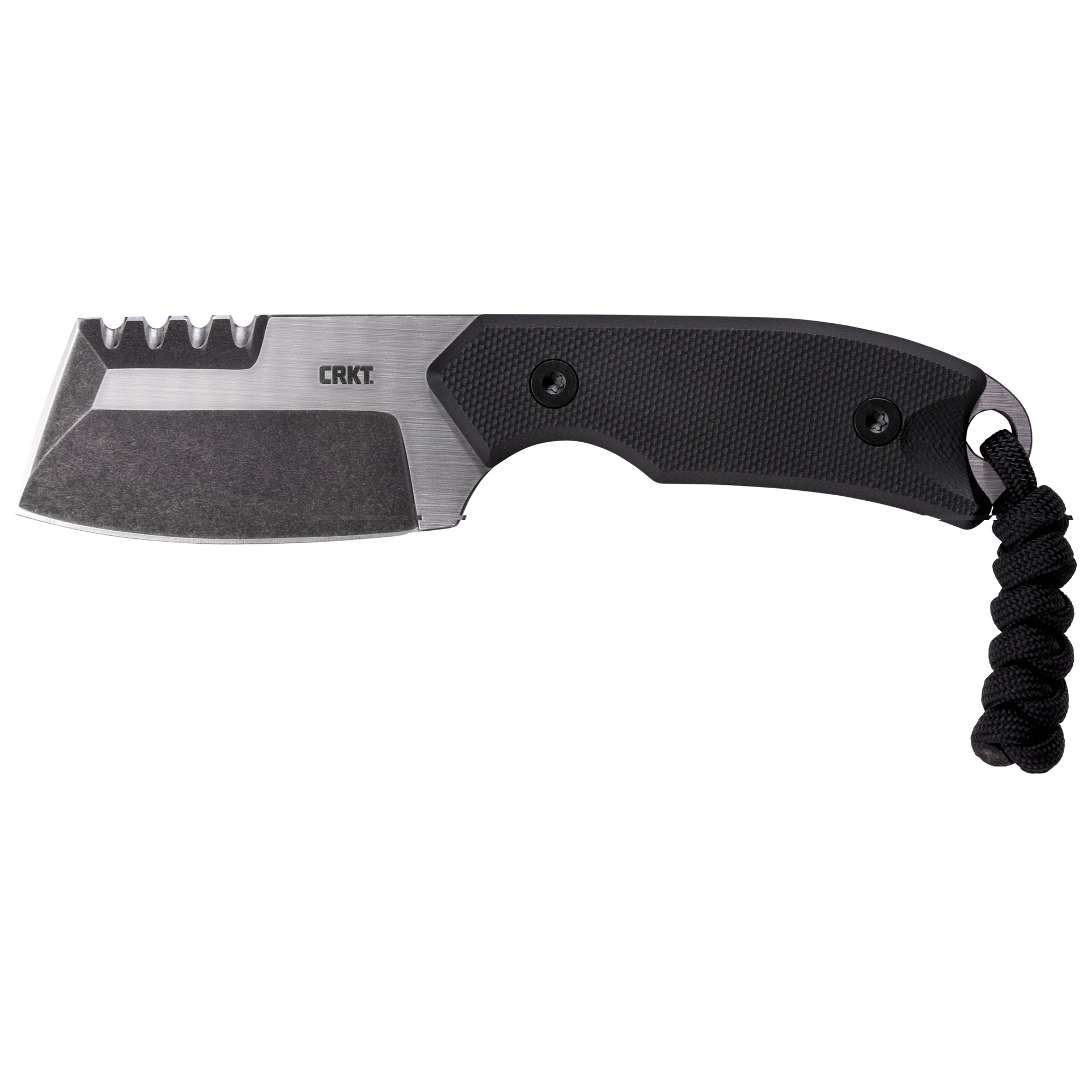 CRKT 4036 Razel Compact 2.32" Fixed Plain-Top Veff Serrations Brushed S ...