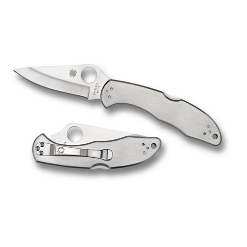Spyderco C11P Delica 4 2.95" Folding Drop Point Plain VG-10 SS Blade- S ...