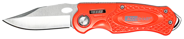 AccuSharp 709C Sport 3" Folding Plain Stainless Steel Blade-Blaze Orang ...