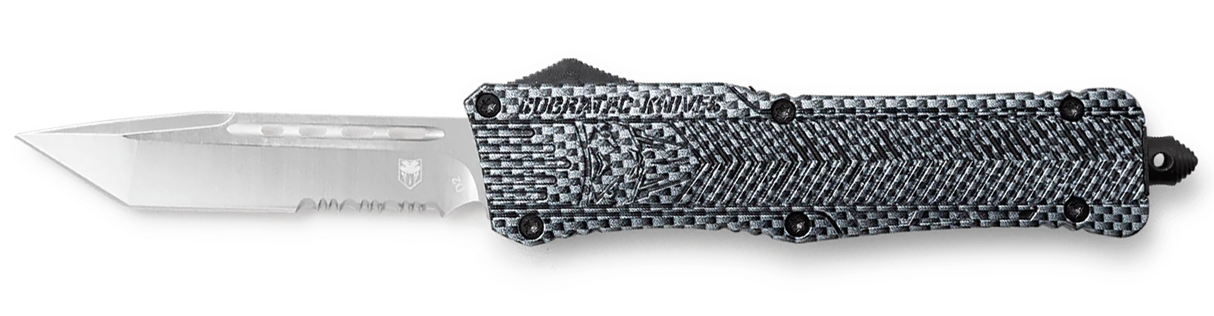 CobraTec Knives LCFCTK1LTS CTK-1 Large 3.75" OTF Tanto Part Serrated D2 ...