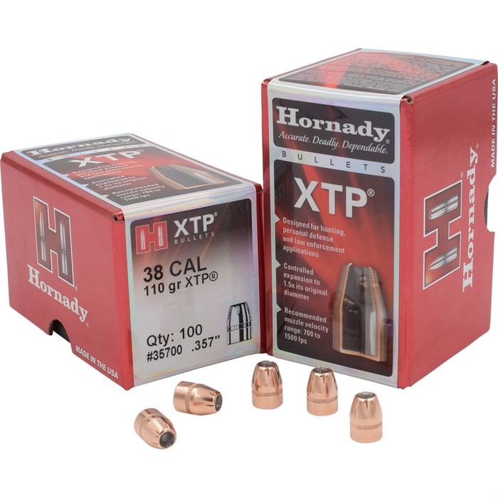 Hornady Traditional Pistol Bullets 38 cal. .357 110 gr. XTP 100 box ...