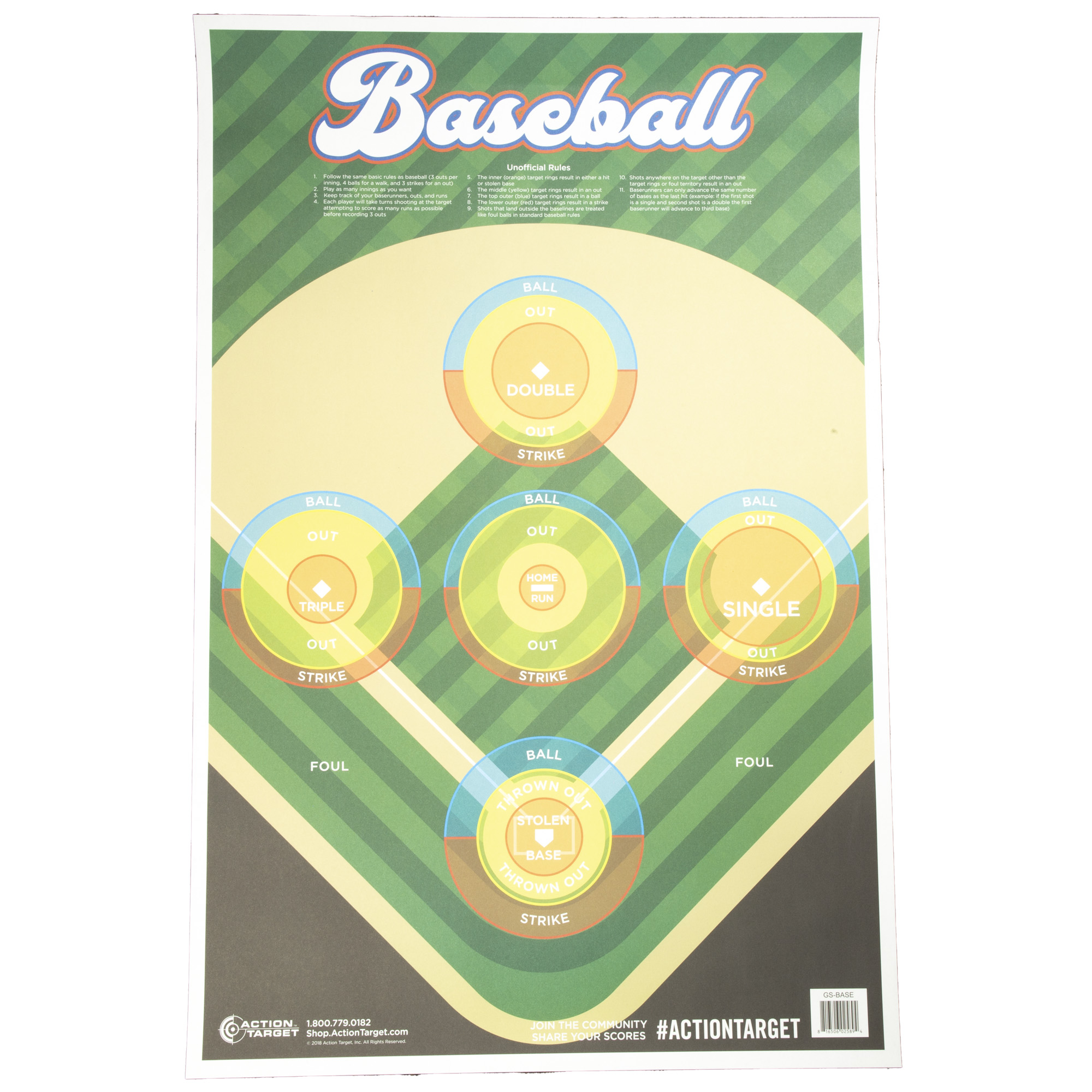 Action Target GSBASE100 Entertainment Ball Field Paper Hanging 23" x 35 ...