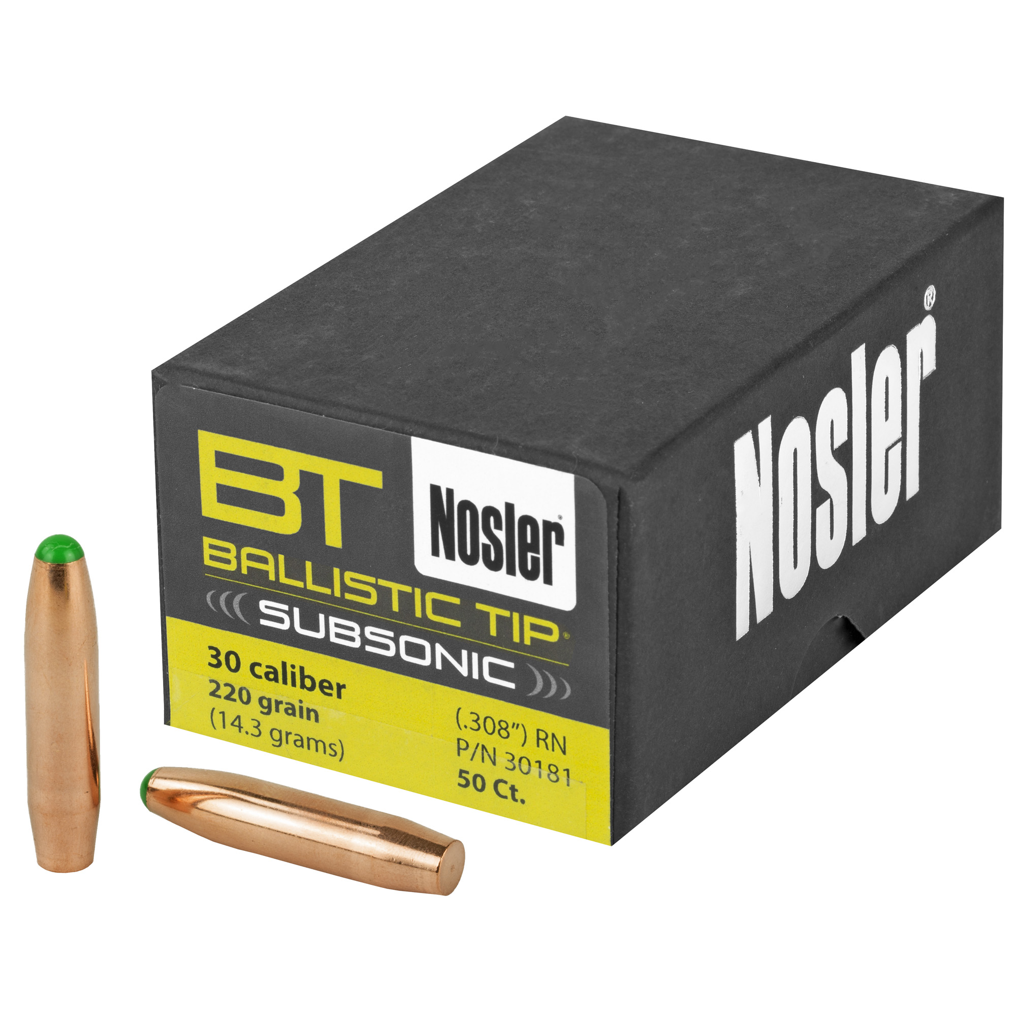 Nosler Ballistic Tip Hunting Bullets .30 Cal. 220 gr. Round Nose 50 pk ...