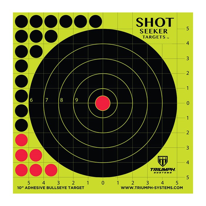SHOT SEEKER 10 INCH ADHESIVE BULLSEYE TARGET - Shooting Targets at ...