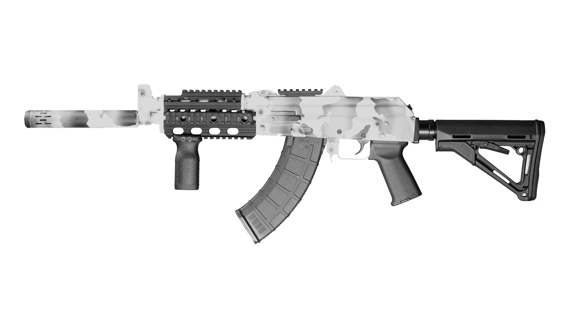Zastava ZPAP92 AK-47 Rifle - Artic White Camo | 7.62x39 16.5" Barrel ...