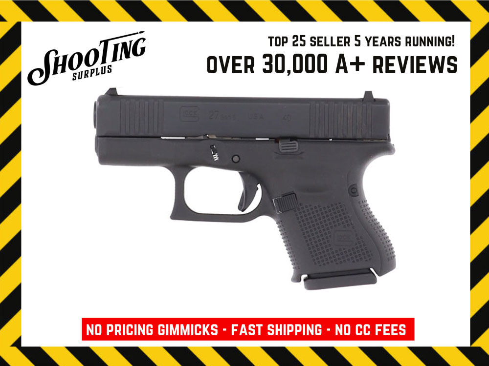 Glock 27 Gen 5, 40 S&W, 3.43in. Barrel, 9rd - Black (UA275S201) - Semi ...