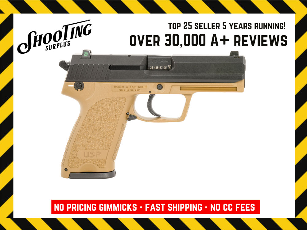 HK USP Tactical, 9mm Luger, 4.8in. Barrel, 15rd, Night Sights - FDE ...