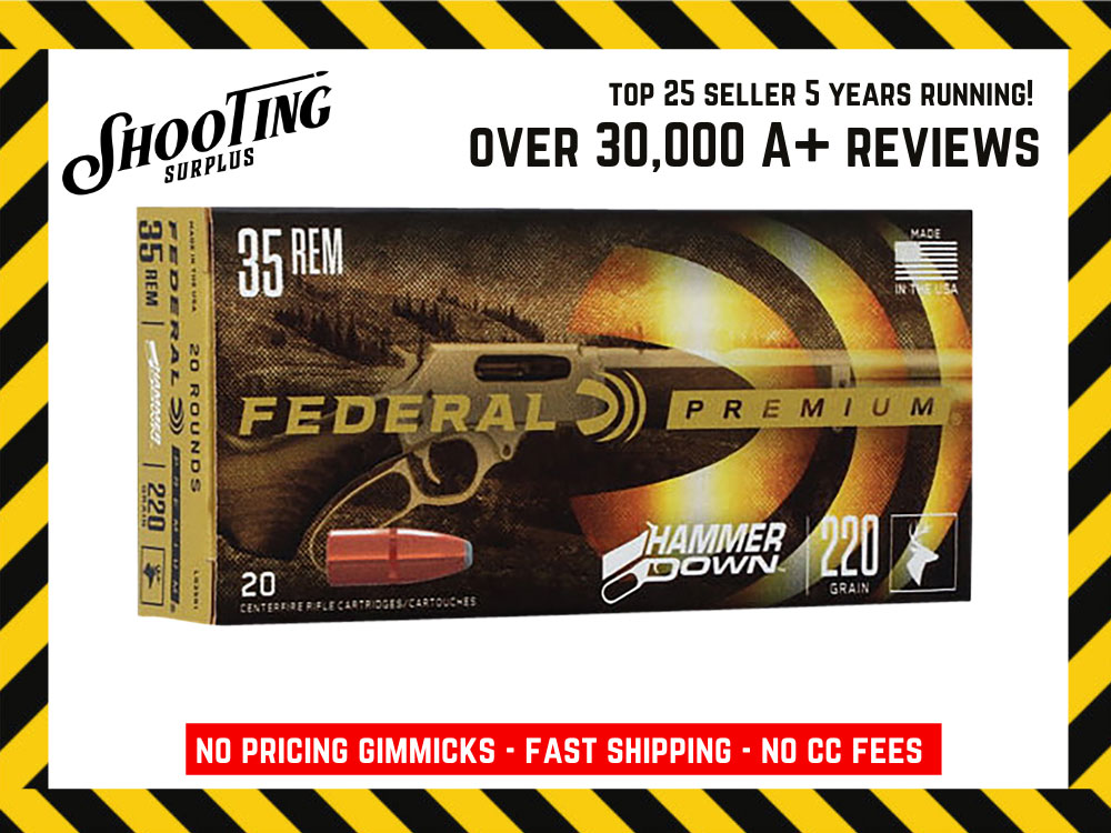Federal Hammer Down 35 Remington 220 Grain Bonded Bullets 20 Rounds ...