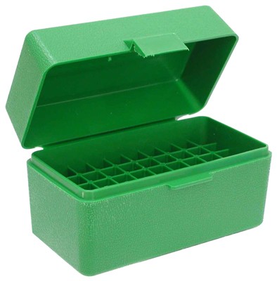 50-ROUNDS FLIP TOP STYLE GREENMTM AMMO BOX 22-6MM PPC & BR - Rifle ...