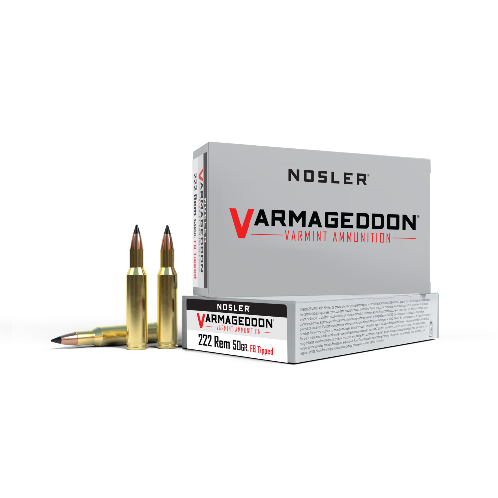 Nosler Ammo Varmageddon Rifle Ammunition .222 Rem 50g VG FBT 3150 fps ...
