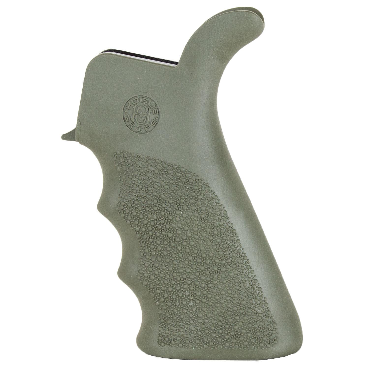 Hogue AR-15-M-16 Rubber Beavertail Grip with Finger Grooves-OD Green ...