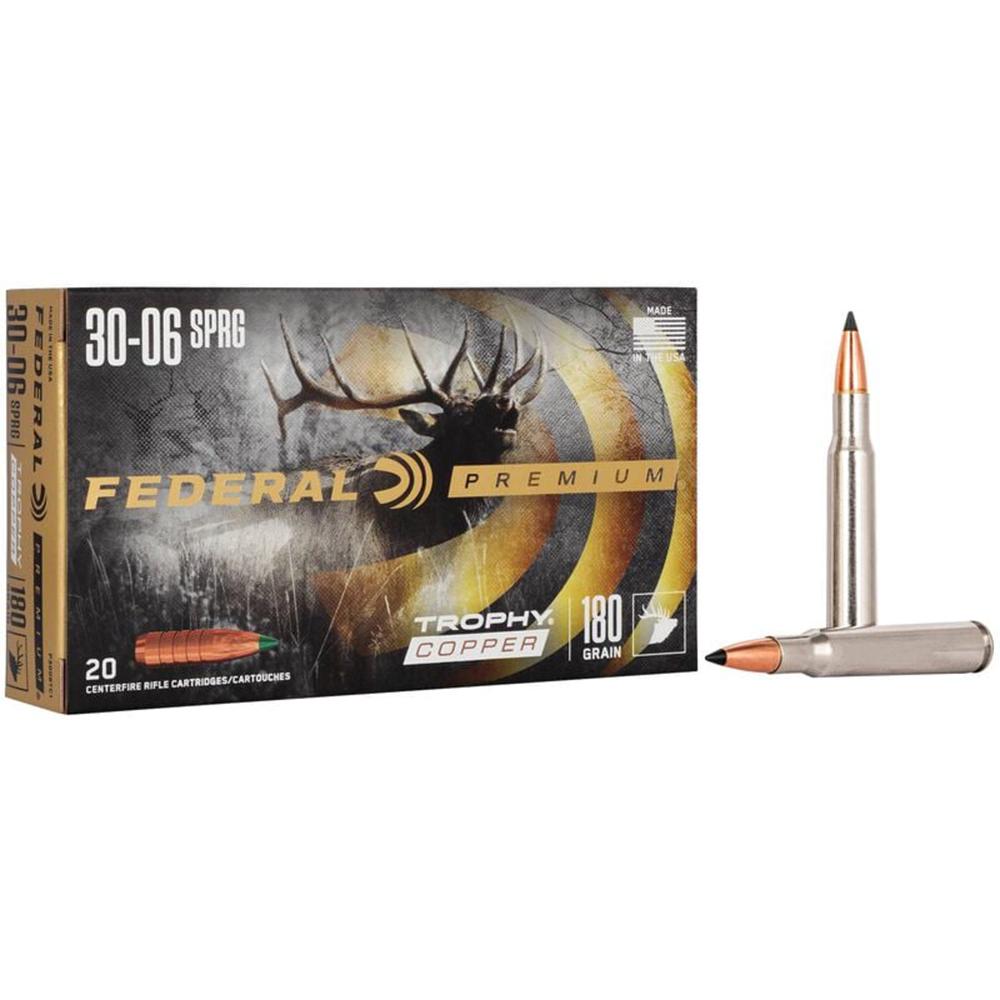 Federal Premium Trophy Copper Rifle Ammunition .30-06 Sprg 180 gr TC ...