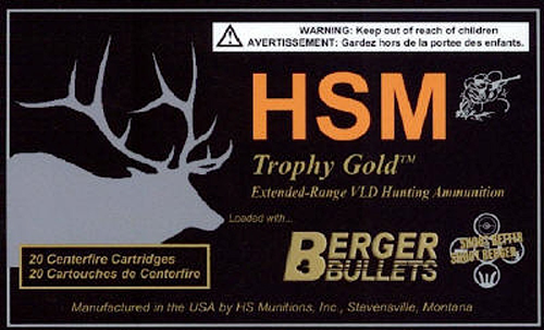 HSM 24387VLD Trophy Gold Extended Range 243 Win 87 gr Berger Hybrid ...