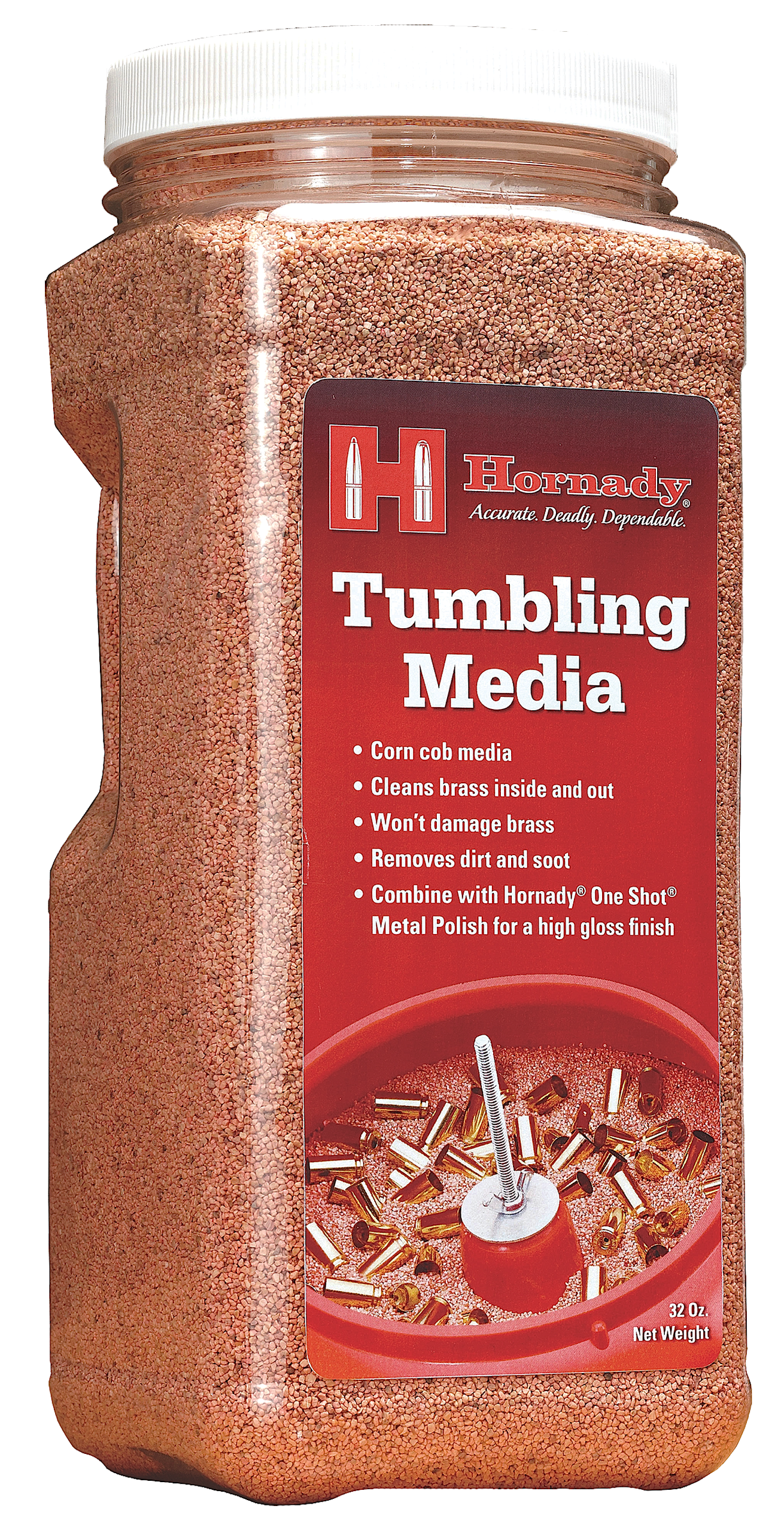 Hornady 050303 one shot media tumbler 76 oz ground corn cob - Reloading ...