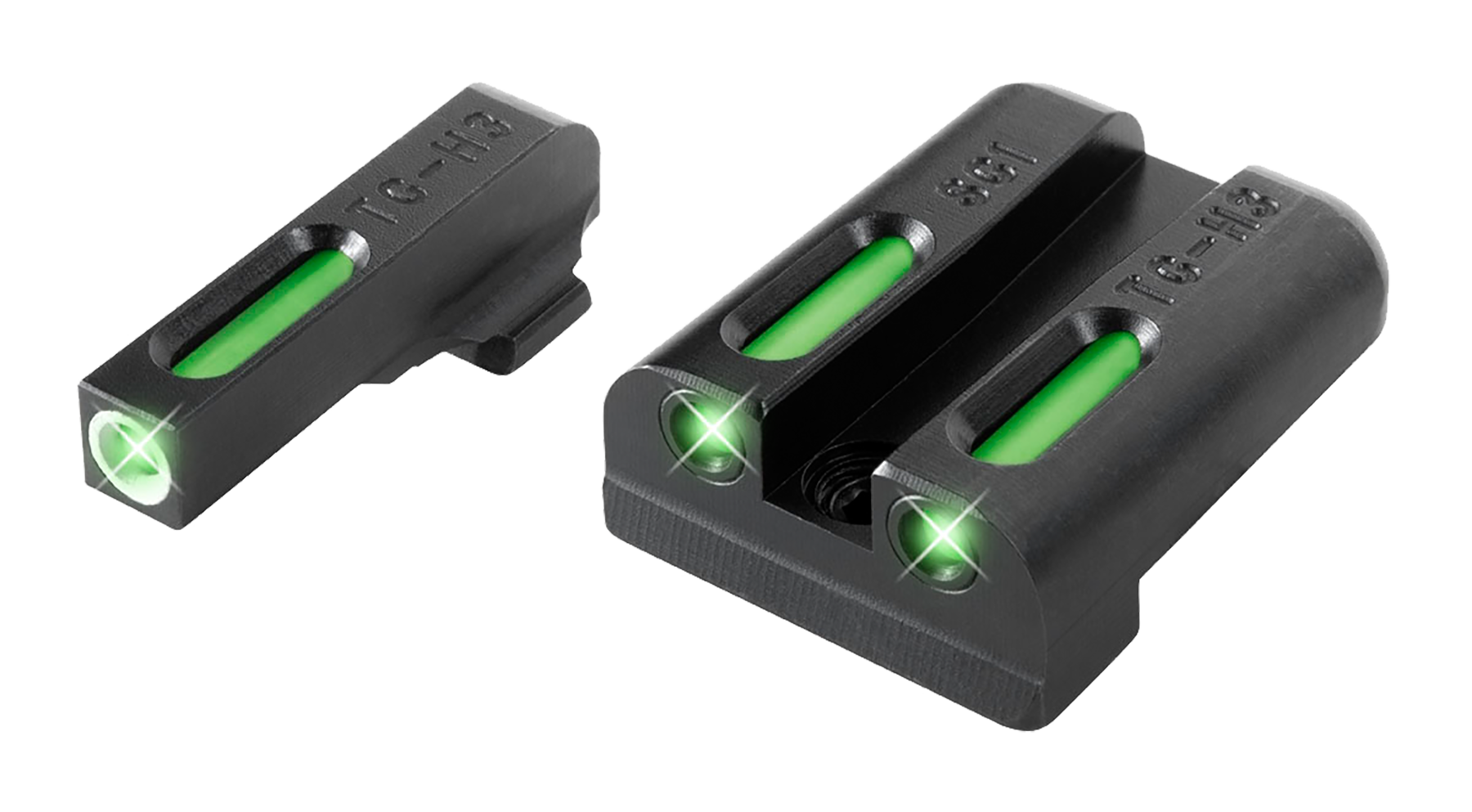 Truglo tg13sg1a tfx black | green tritium & fiber optic white outline f ...