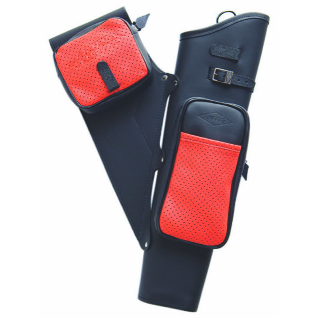 Neet nt-2100 leather target quiver black with orange pockets rh ...