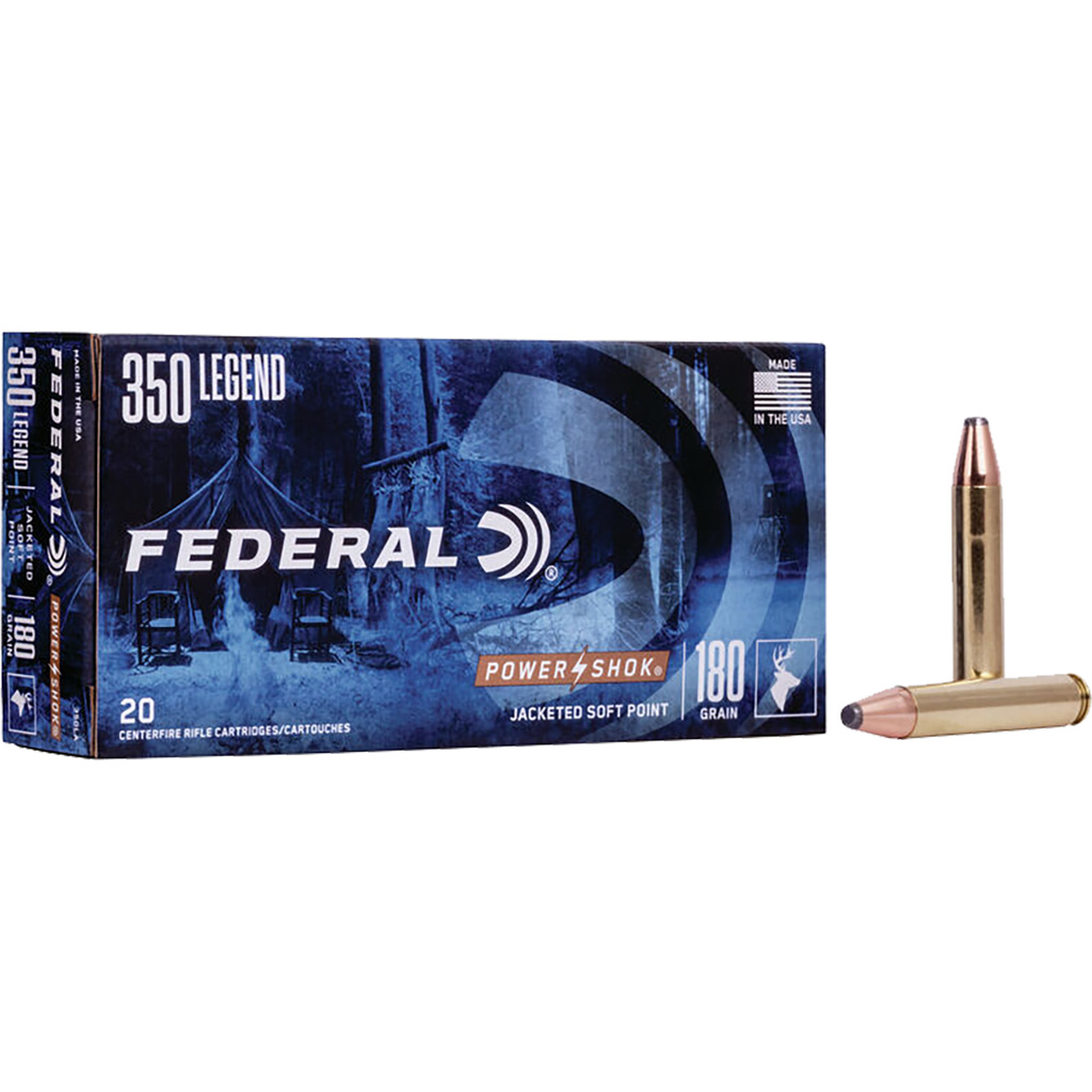Federal power-shok rifle ammo 350 legend 180 gr. Sp 20 rd. - Rifle Ammo ...